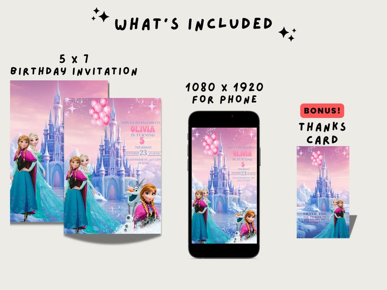 Frozen Birthday Elsa Princess, Invitation, Winter Snow Printable, Pink ...