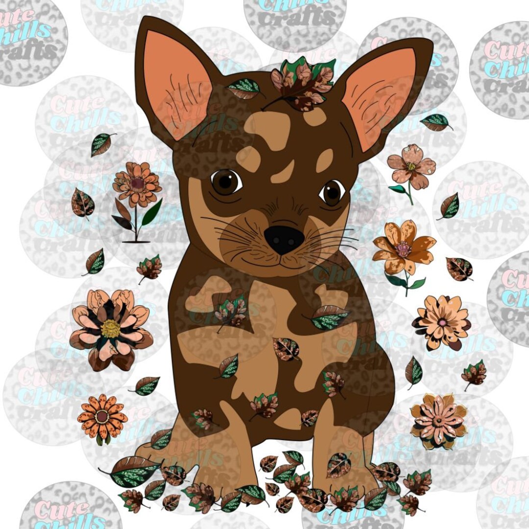 Chihu Autumn Png File for Print on Demand Projects, Cute Chihuahua ...