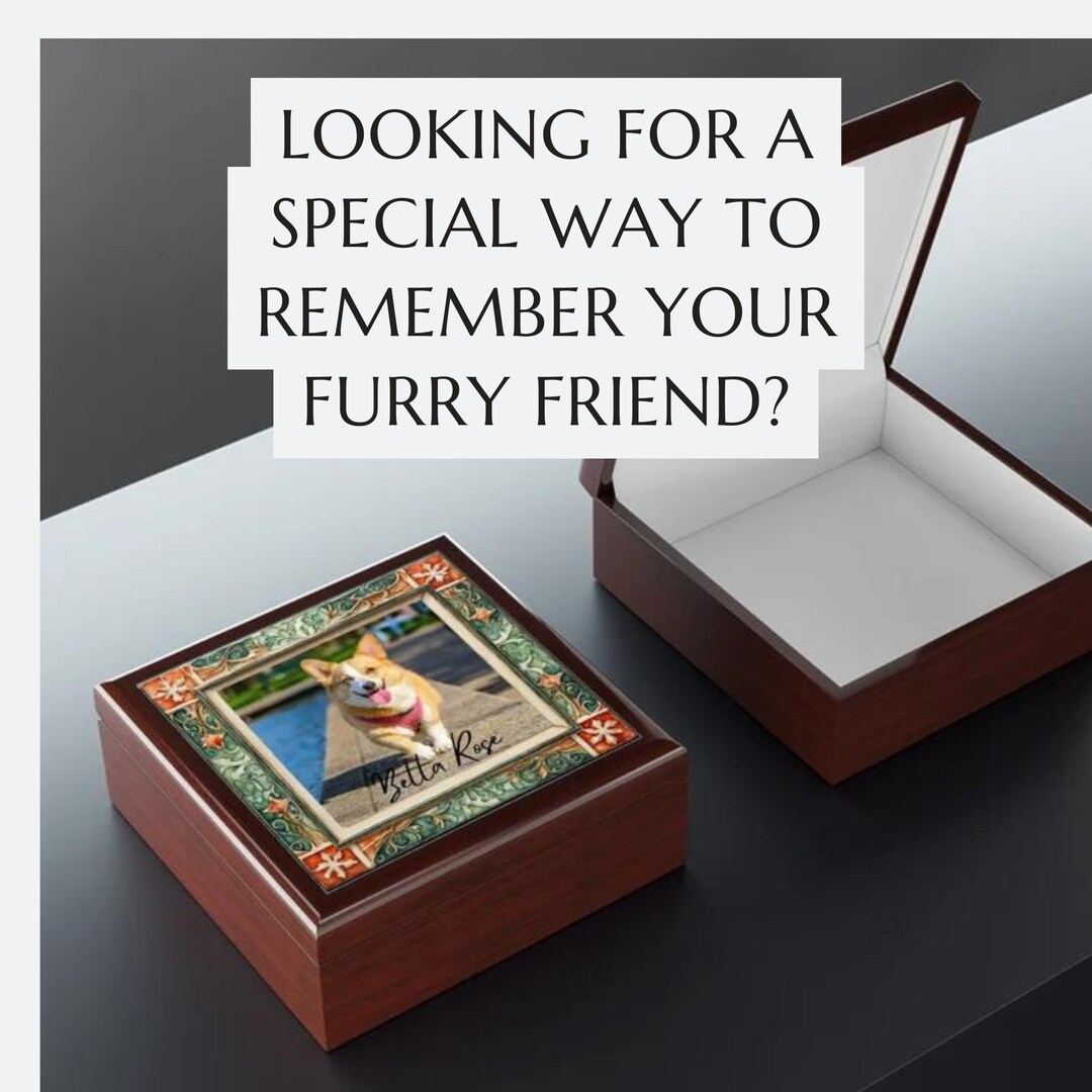 Customizable Photo Pet Keepsake Box | Unique Sympathy Gift | Dog ...