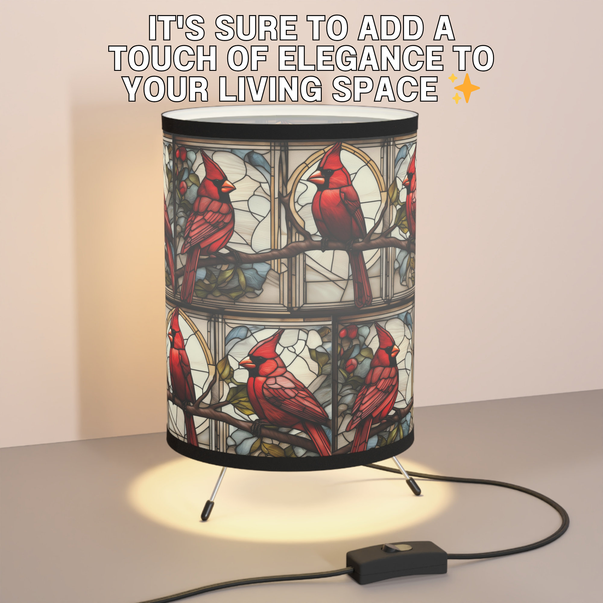 Cardinal Stained Glass Lamp Unique Stain Glass Panel Design Small ...
