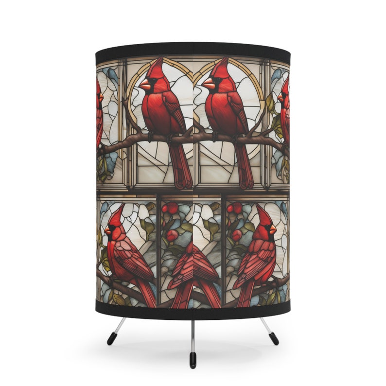 Cardinal Stained Glass Lamp Unique Stain Glass Panel Design Small ...