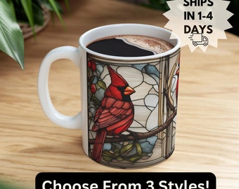 Cardinal Pair Stained Glass Gift for Bird Lovers Cardinal Memorial ...