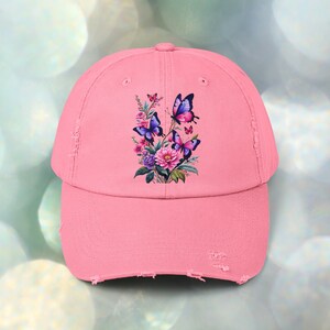Butterfly Hat Embroidered Look Baseball Cap | Unisex Spring Garden Hat ...
