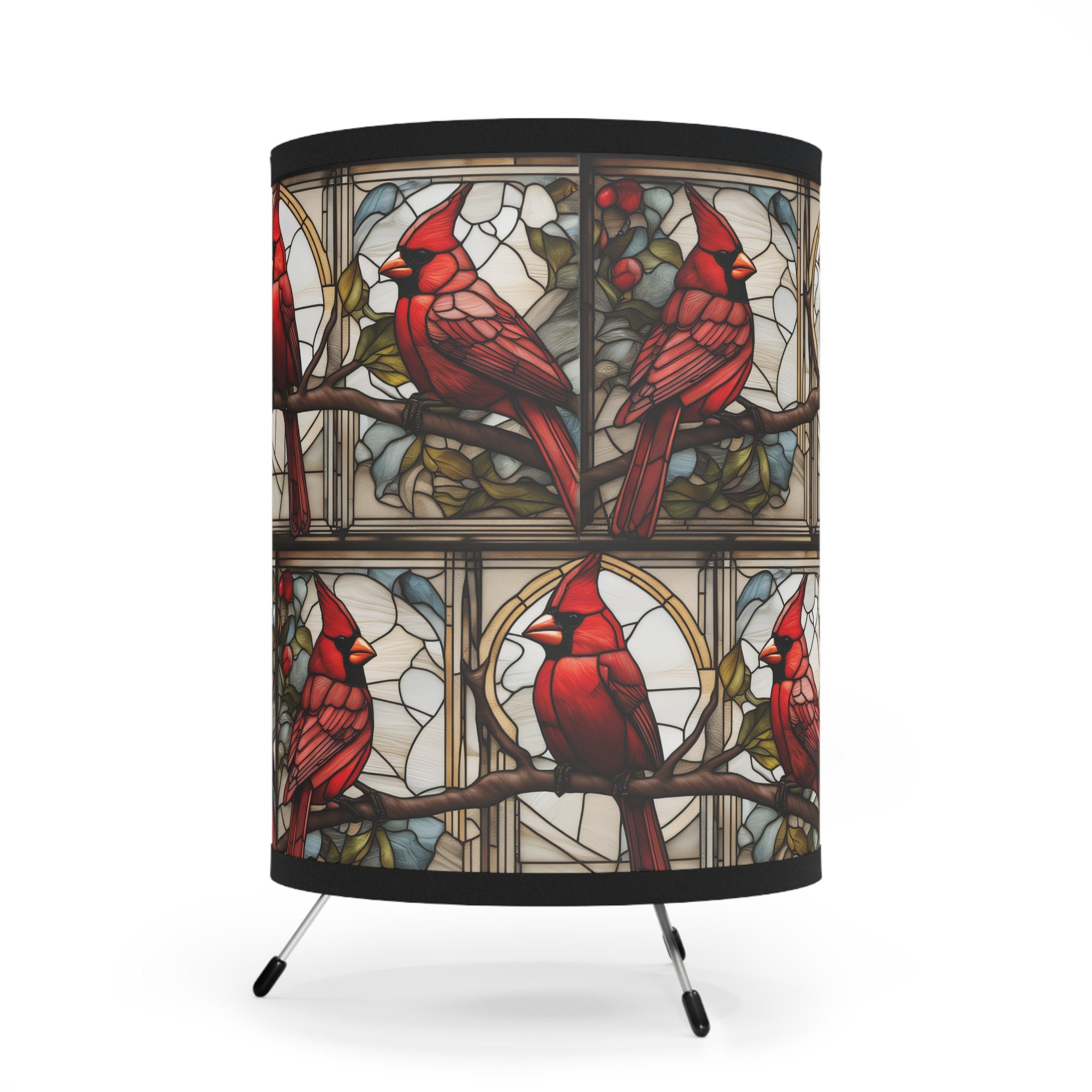 Cardinal Stained Glass Lamp Unique Stain Glass Panel Design Small ...