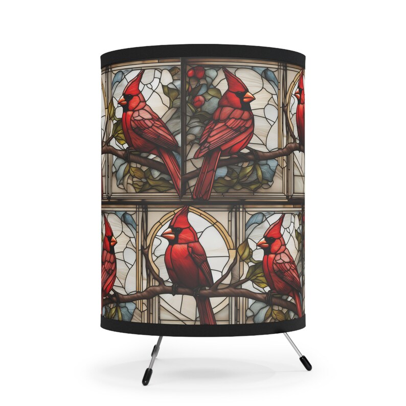 Cardinal Stained Glass Lamp Unique Stain Glass Panel Design Small ...