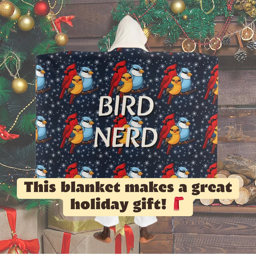 Bird Nerd Hooded Blanket Cardinal Bluejay and Yellow Chick - Etsy