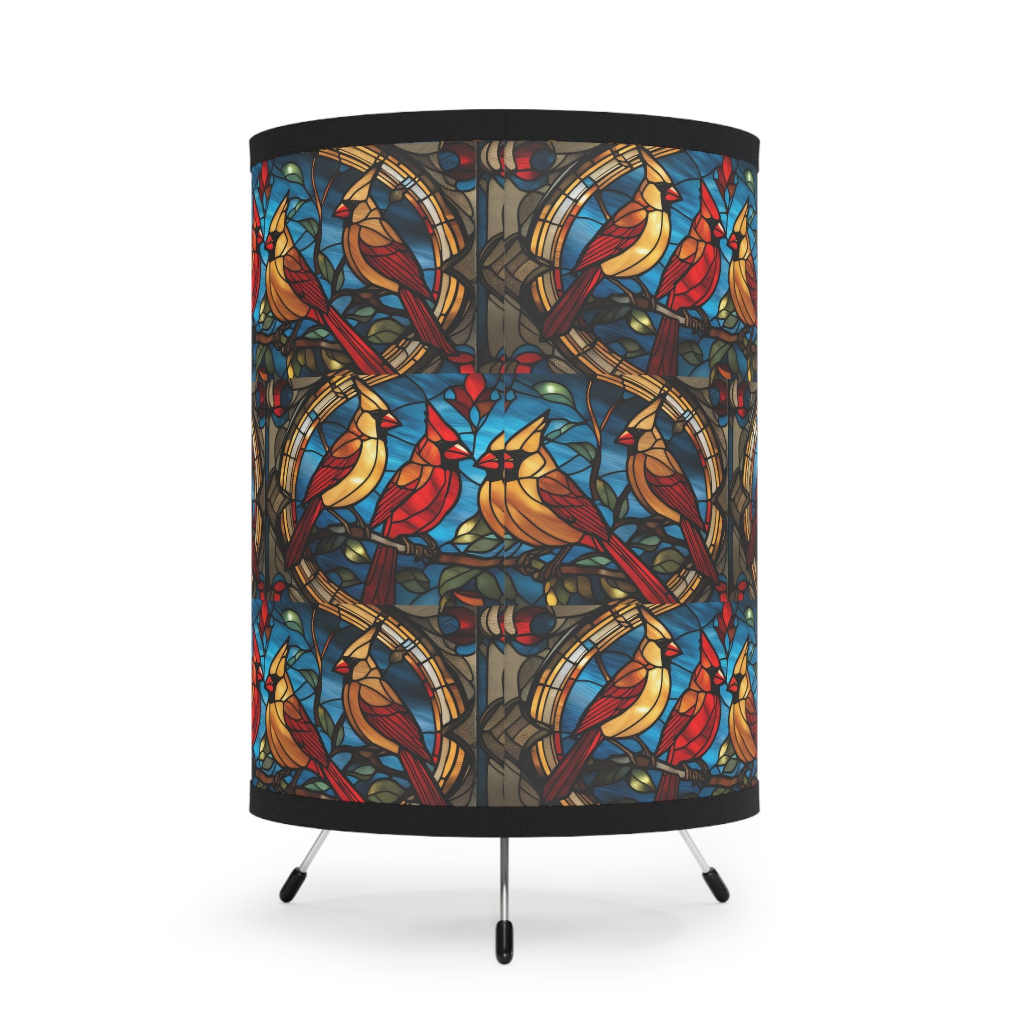 Cardinal Stained Glass Lamp Small Decorative Stain Glass - Etsy