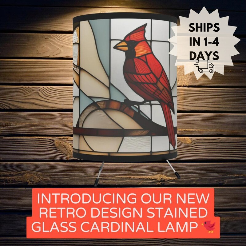 Stained Glass Cardinal Lamps - Etsy