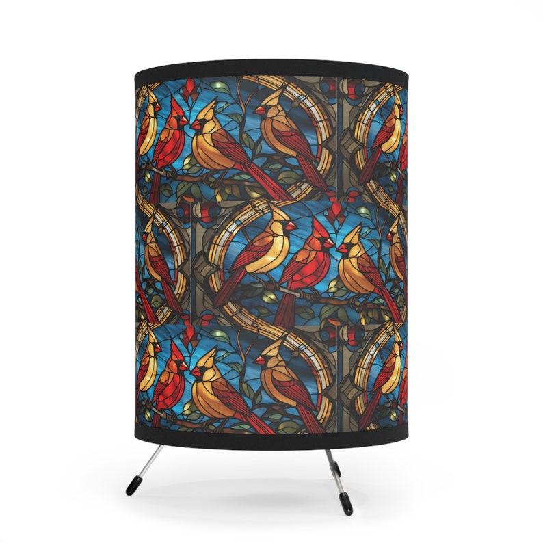 Cardinal Stained Glass Lamp Small Decorative Stain Glass - Etsy