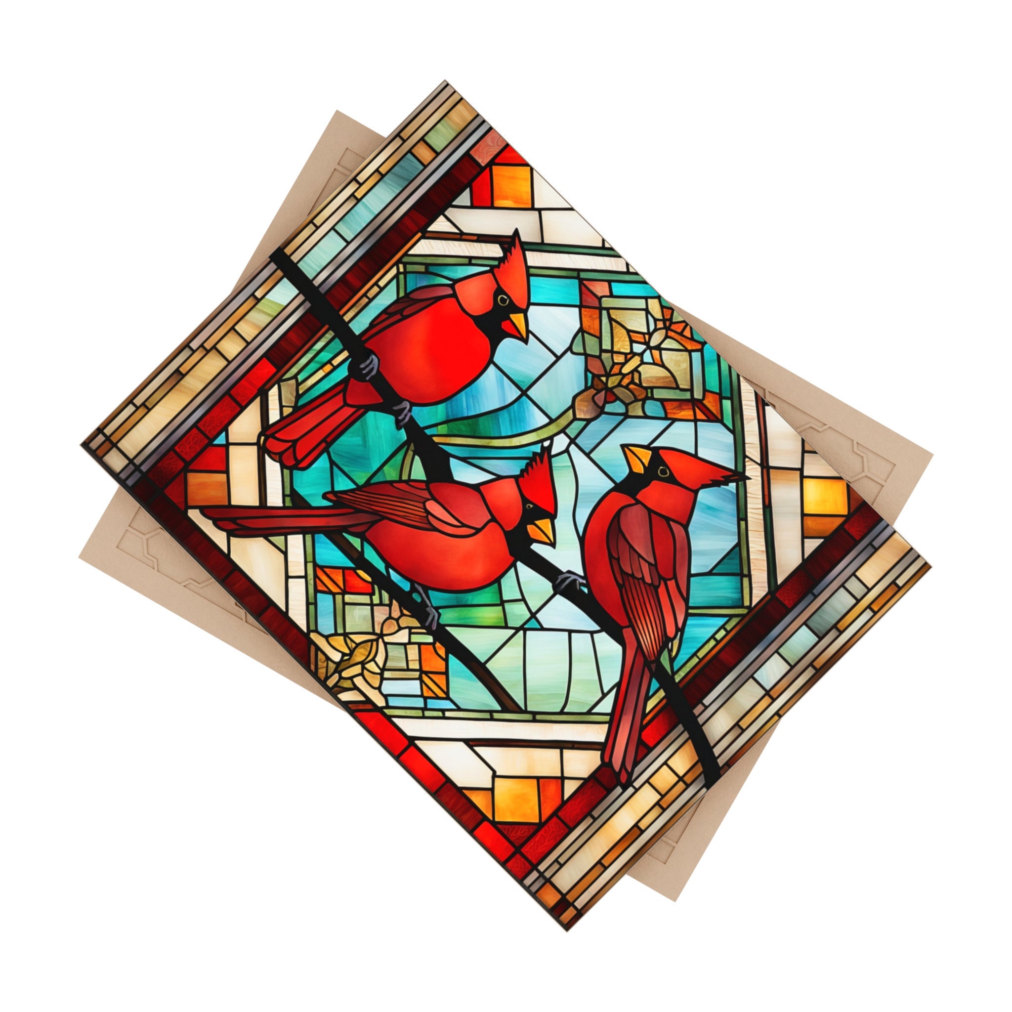 Cardinal Stained Glass Look Bird Tile Gift for Bird Lovers Cardinal ...