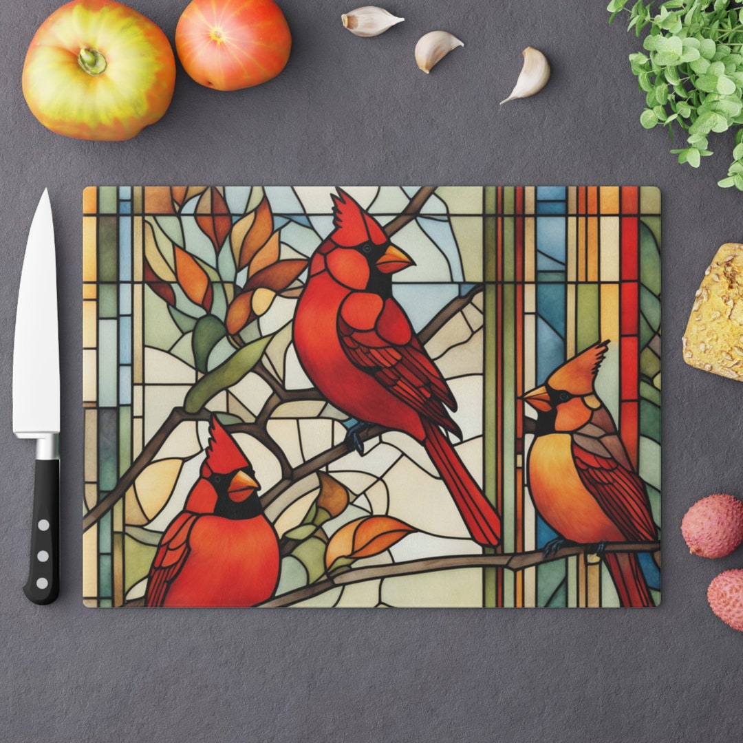 Cardinals Glass Cutting Board | Tempered Glass Dishwasher Safe | 3 ...