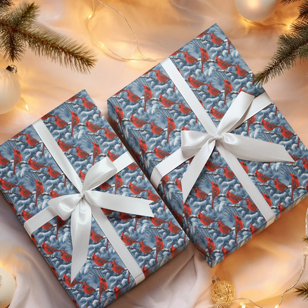 Ecofriendly Cardinal Gift Wrapping Paper | Matte or Glossy | Bird ...
