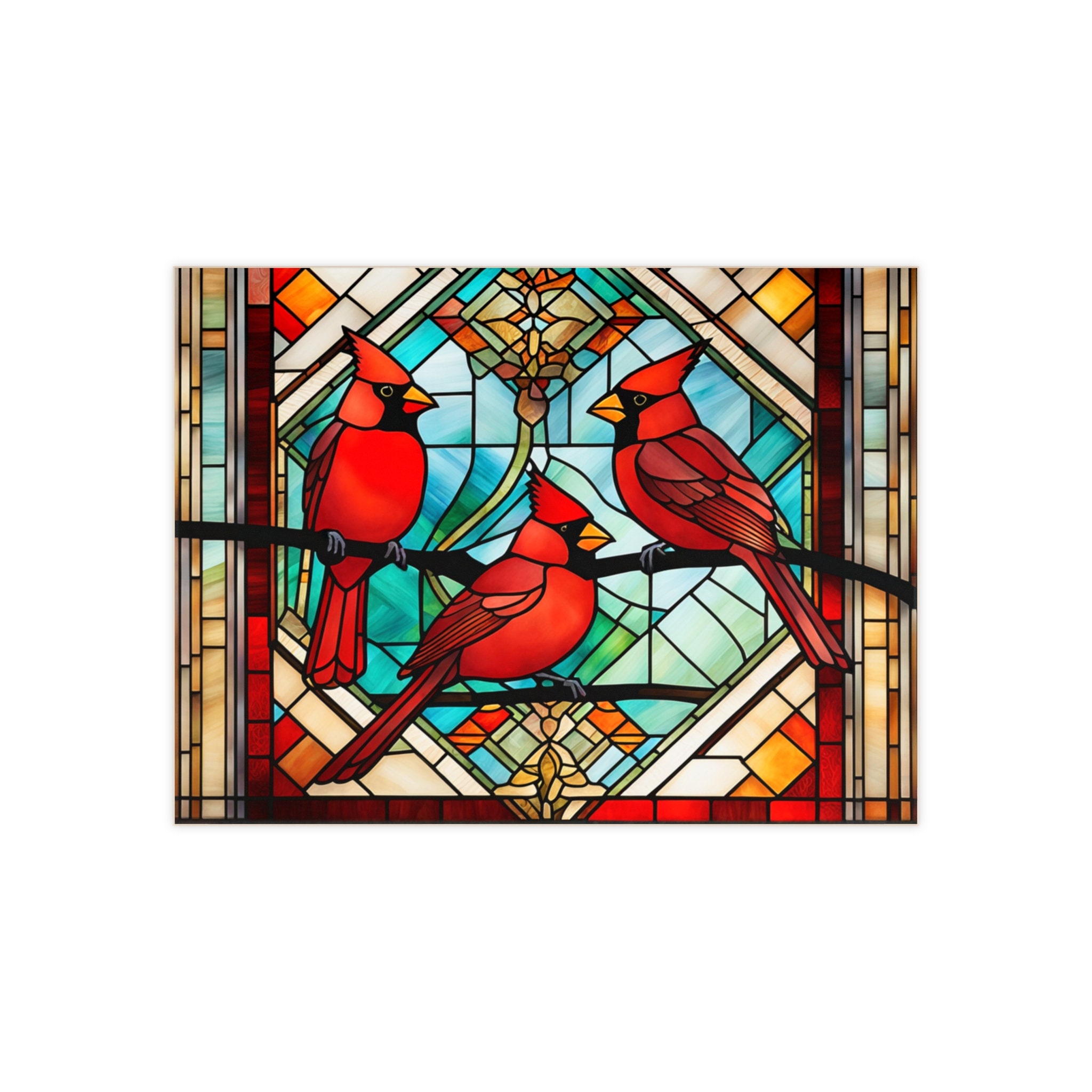 Cardinal Stained Glass Look Bird Tile Gift for Bird Lovers Cardinal ...