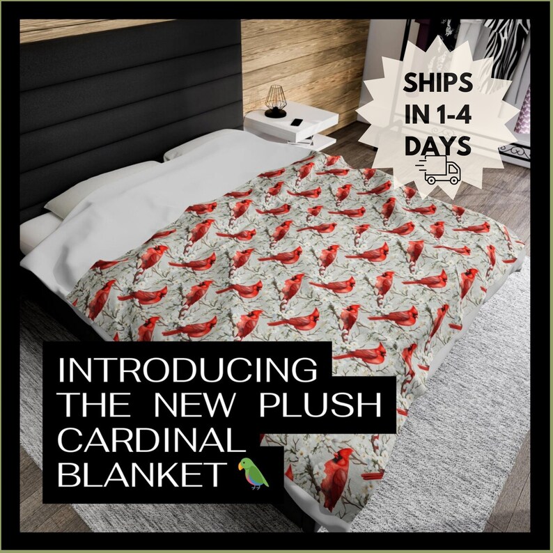 Red Cardinal Bird Couch Throw Blanket Unique Cardinal Gifts for Grandma ...
