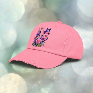 Butterfly Hat Embroidered Look Baseball Cap | Unisex Spring Garden Hat ...