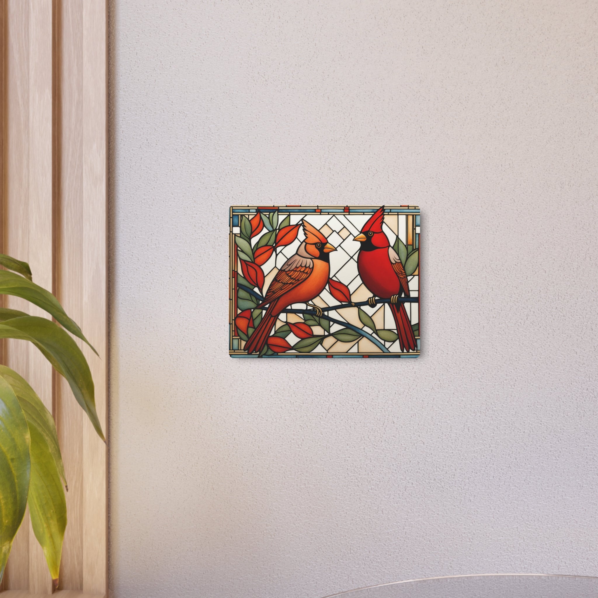 Cardinal Pair Metal Sign: Stained Glass Look Decorative Art - Etsy