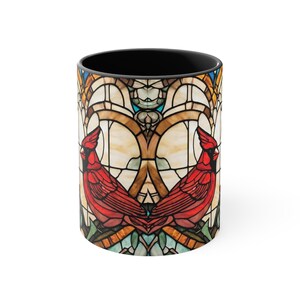 Cardinal and Bluejay Mug Stained Glass Bird Mug | Gift Coffee Mug for ...