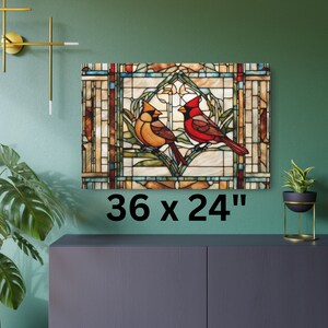 Cardinal Pair Stained Glass Look Metal Sign: Bird Lover Gift - Etsy