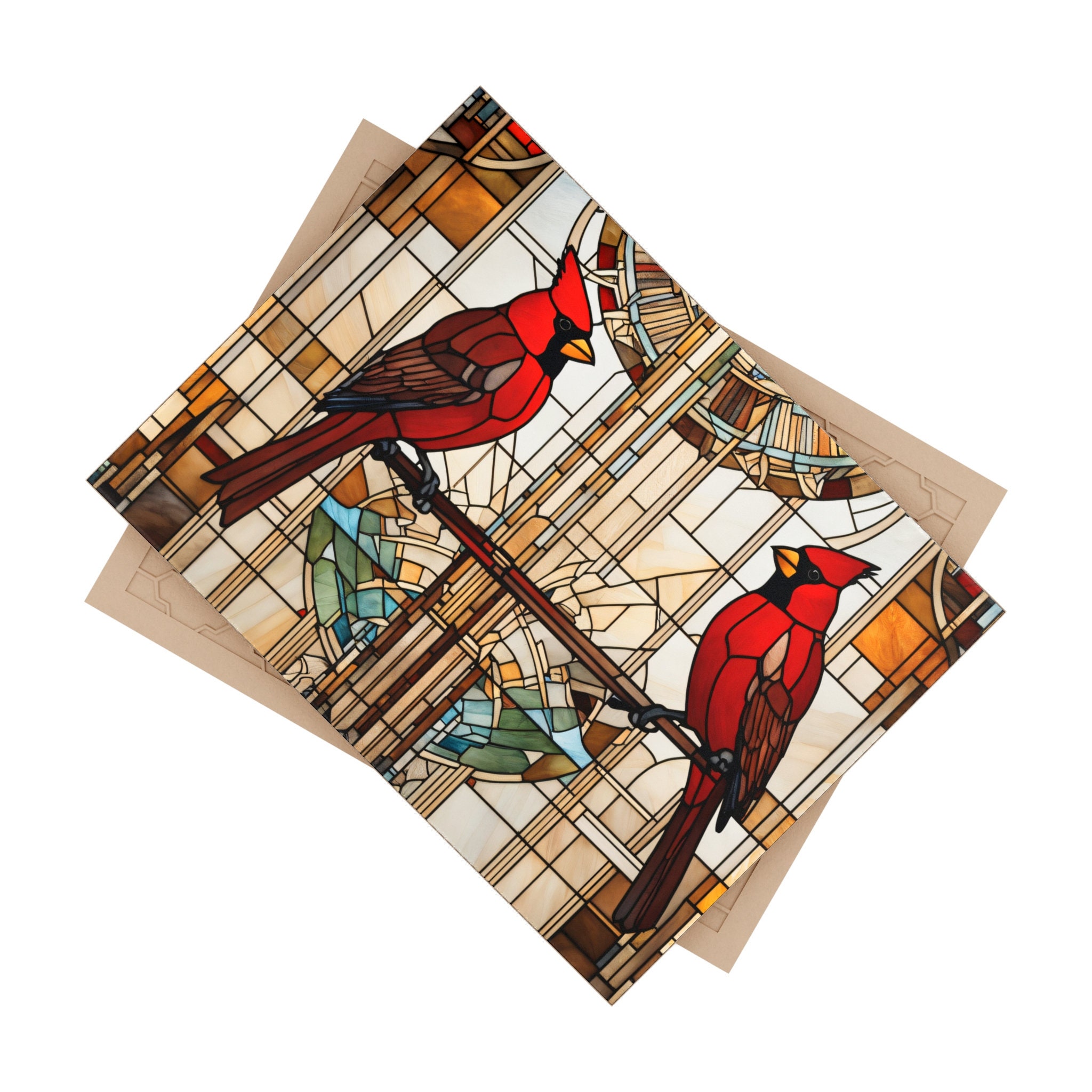 Stained Glass Cardinals Memorial Plaque Ceramic Tile Cardinal Gift for ...
