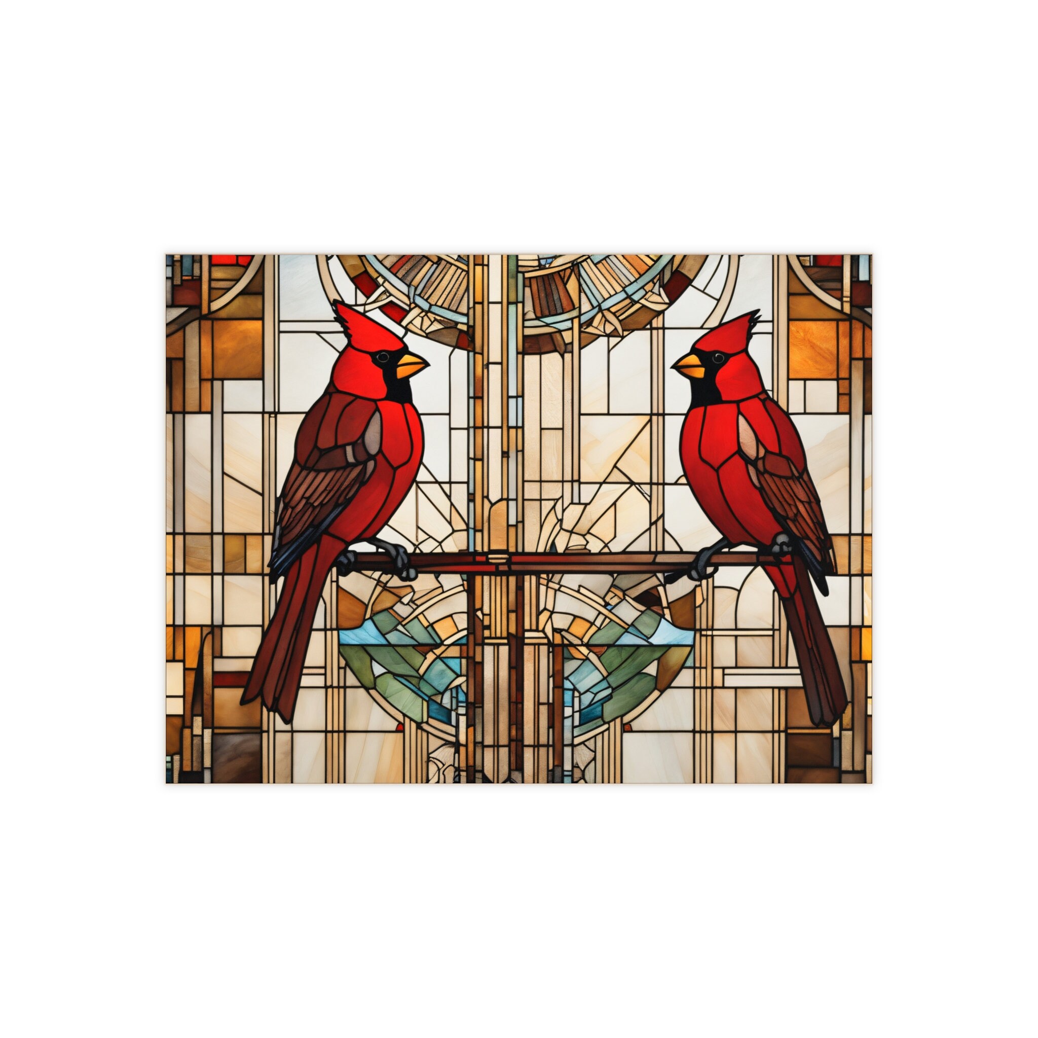 Stained Glass Cardinals Memorial Plaque Ceramic Tile Cardinal Gift for ...