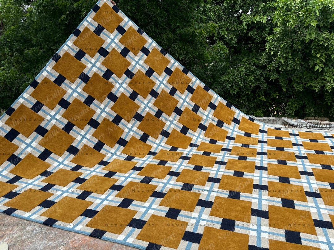 Ochre Fields Hand-tufted Custom Wool Area Rug/carpet for Bedroom ...