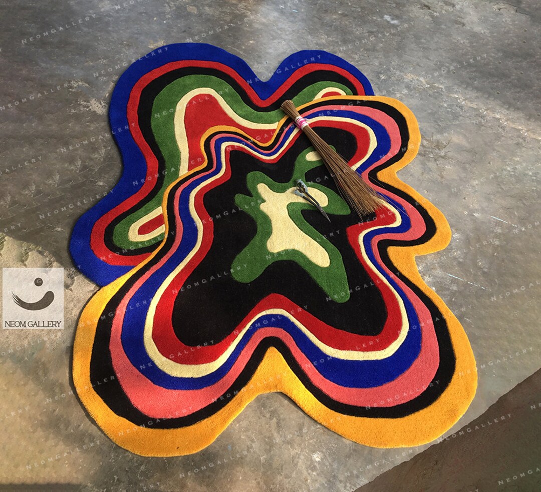 Amoeba Irregular Hand Tuft Woolen Area Rug for Living Dining Hotel Home ...