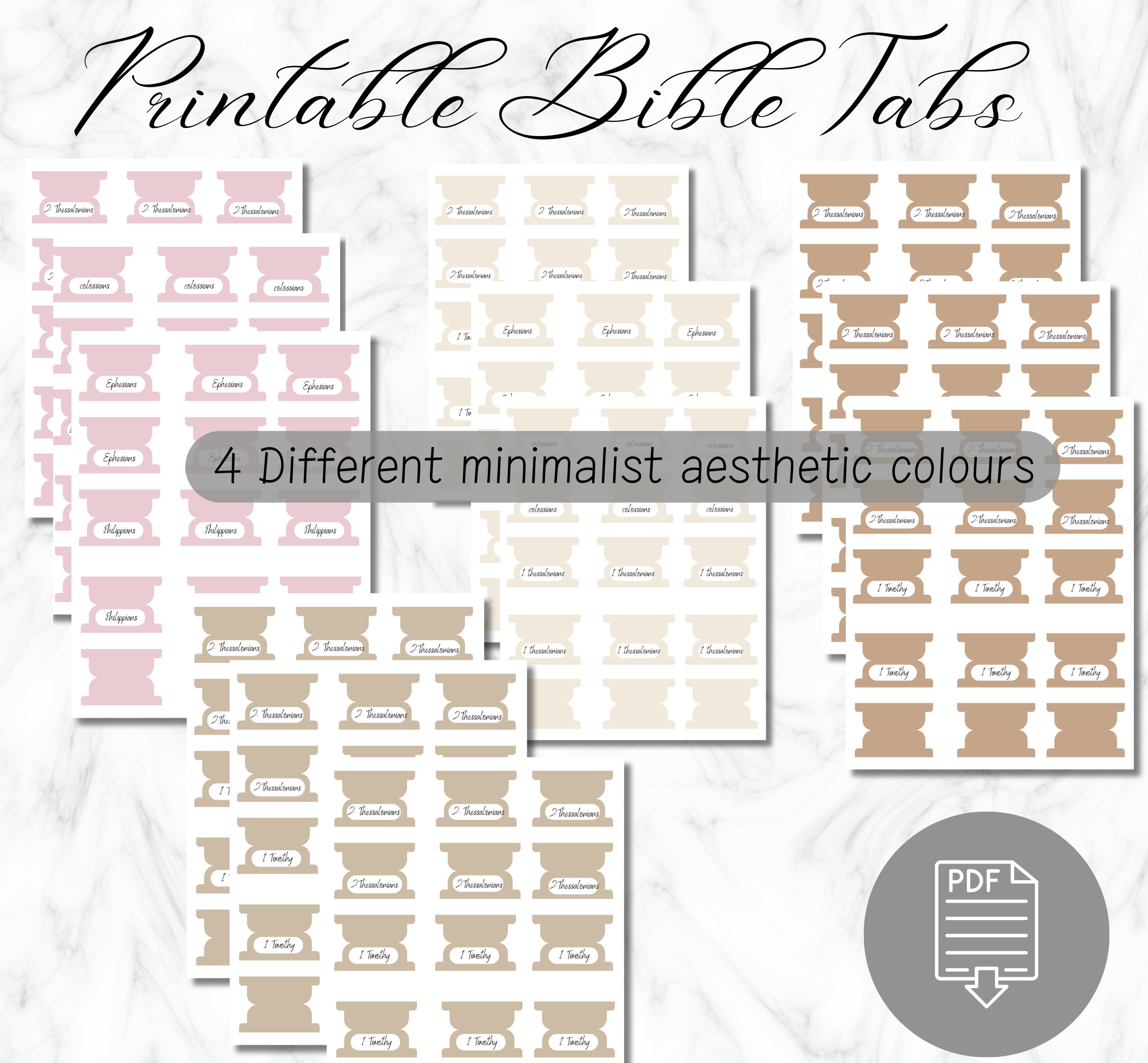 Printable Bible Tabs Digital Bible Tabs, DIY Bible Tabs Minimalist ...