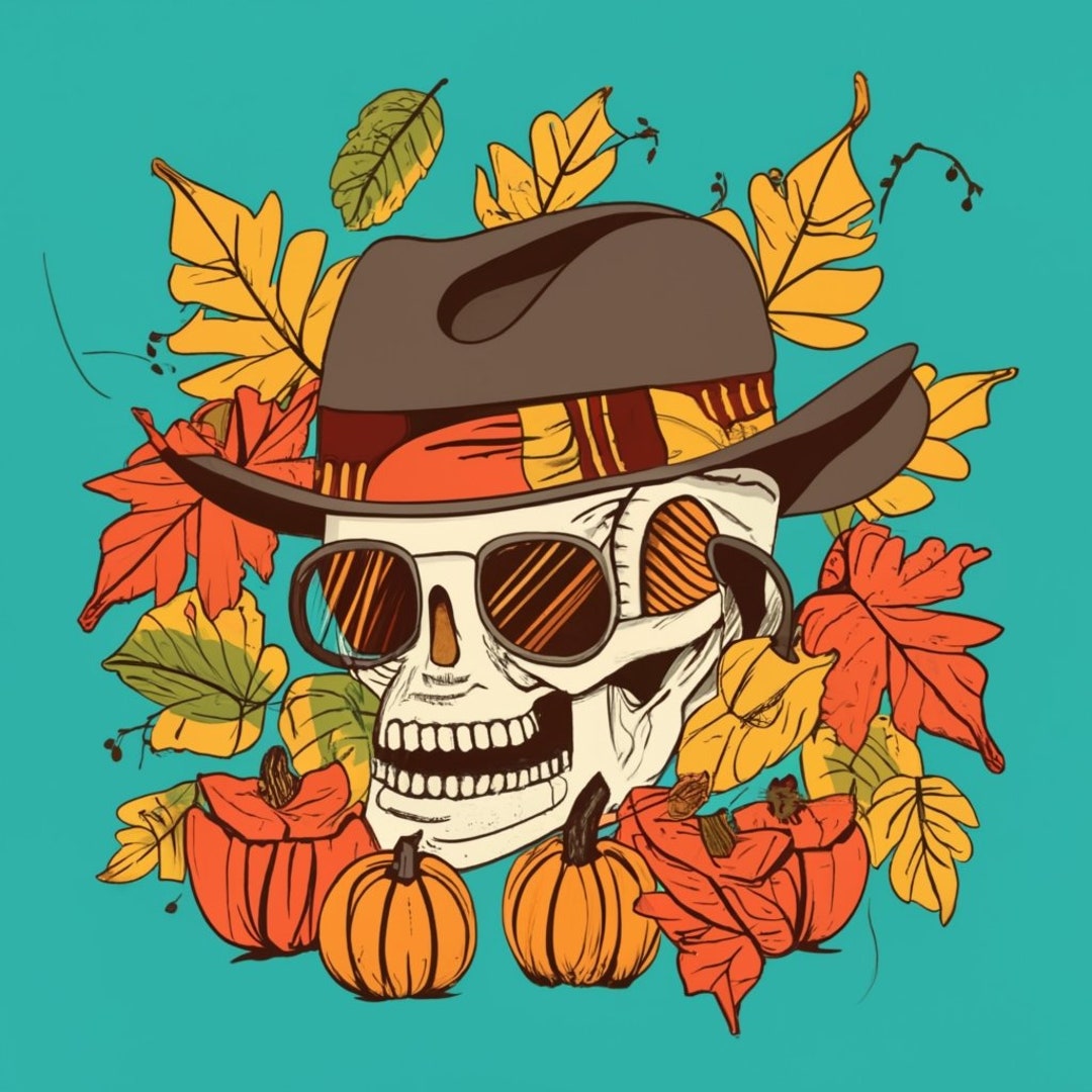 Fall Skull Vinyl Decal - Etsy