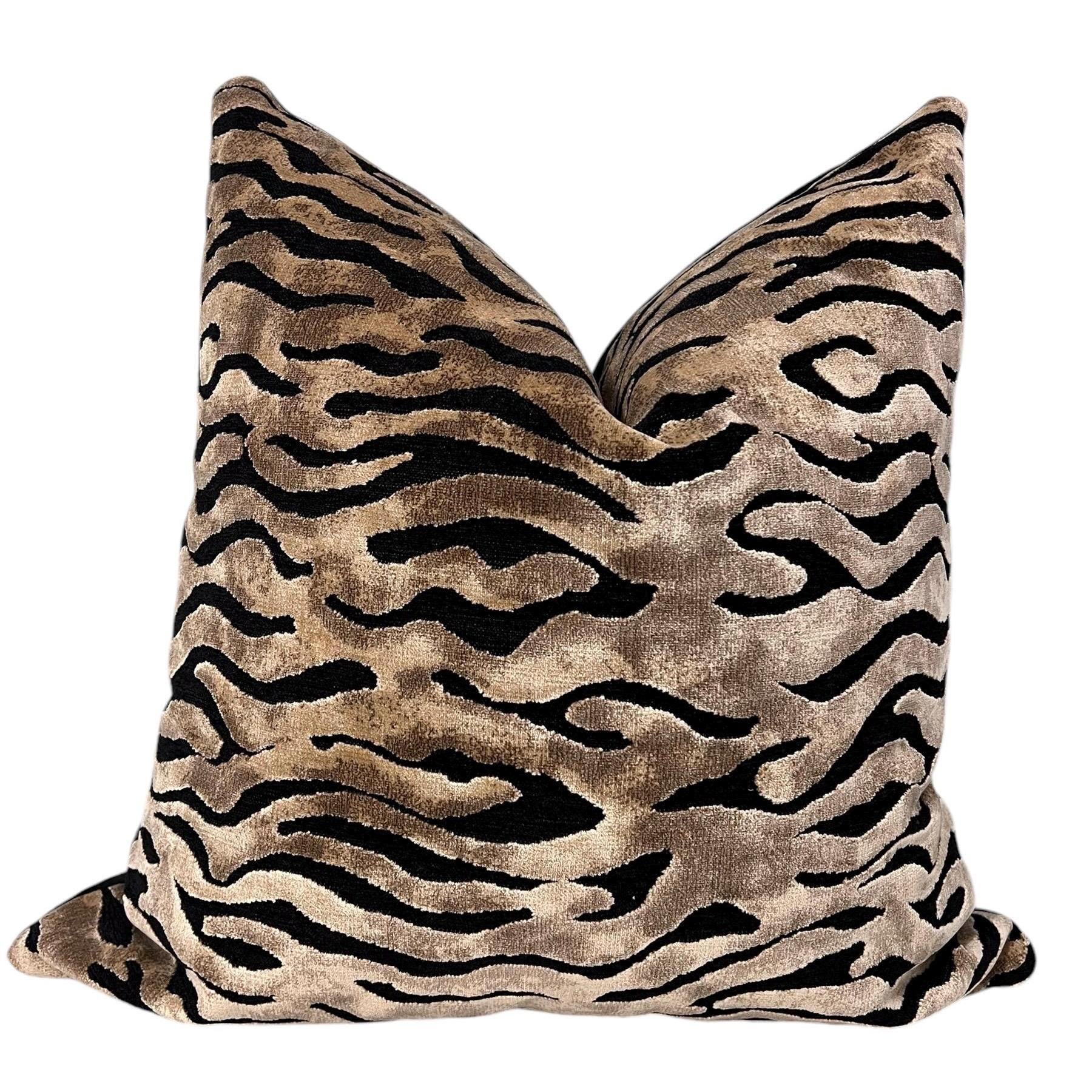 Zebra Print Velvet Pillow Cover, Handmade Safari Throw Pillow - Etsy