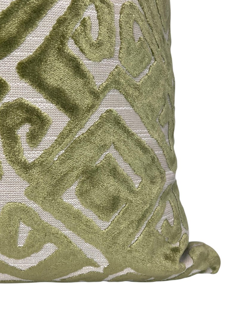 Chartreuse Green Designer Cut Velvet Throw Pillow Cover Green Velvet ...