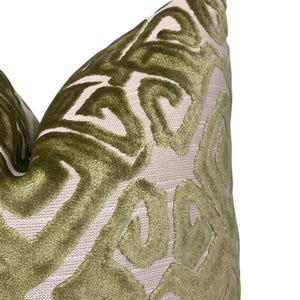 Chartreuse Green Designer Cut Velvet Throw Pillow Cover Green Velvet ...