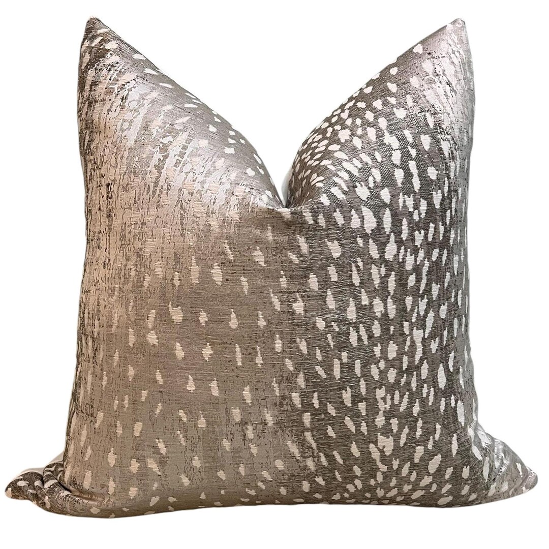 Gray Antelope Print Pillow Cover, Spotted Animal Pillow, Handmade - Etsy