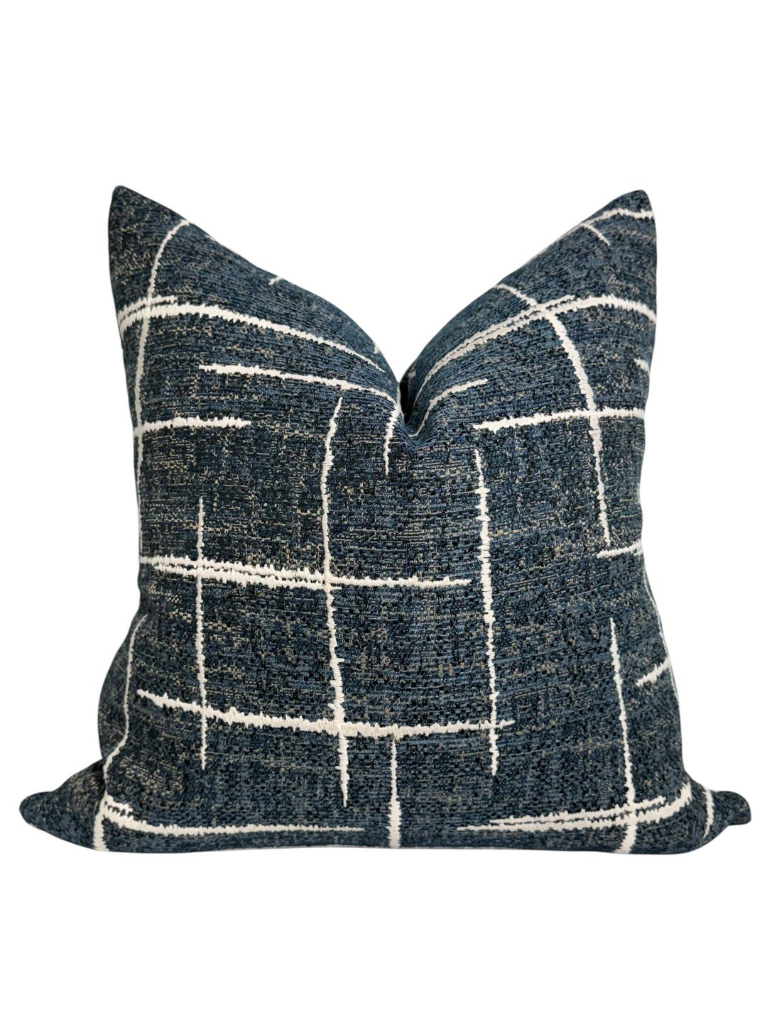 Navy Blue Geometric Pillow Cover: Modern Textured Cushion - Etsy