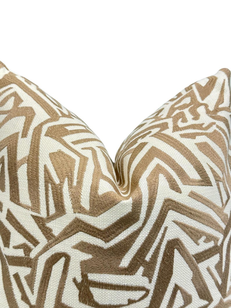 Handmade Tan Abstract Pillow Cover, Modern Neutral Cushion - Etsy