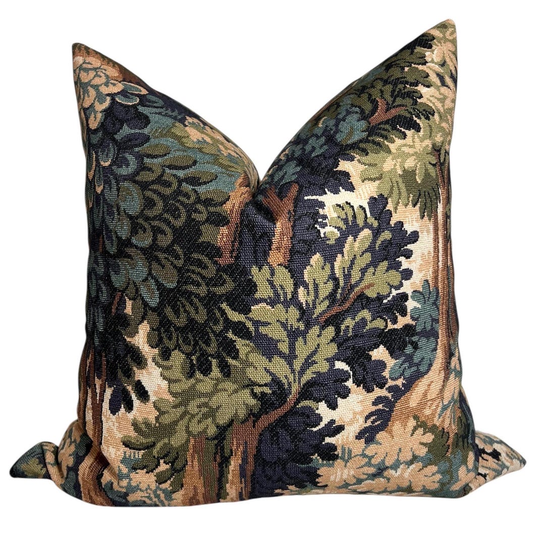 Moody Forest Pillow, Forest Tapestry Pillow, Into the Woods Printed ...
