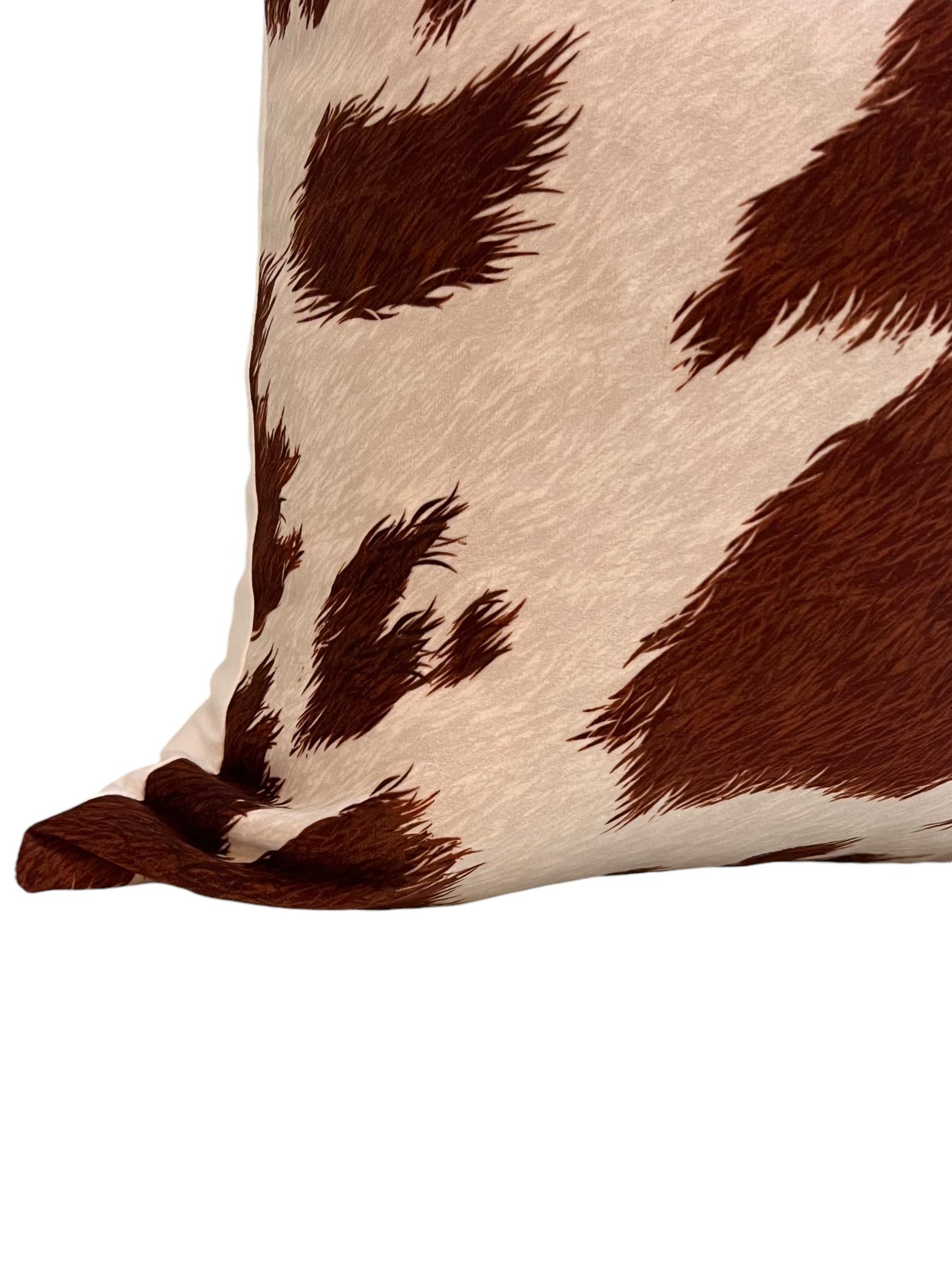 Handmade Cow Print Pillow Cover, Velvet Cowhide Cushion, Farmhouse ...