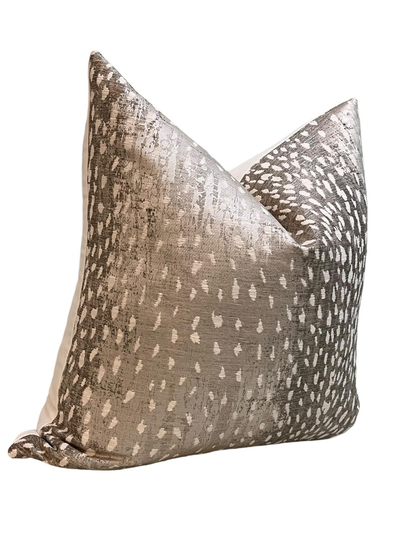 Gray Antelope Print Pillow Cover, Spotted Animal Pillow, Handmade - Etsy