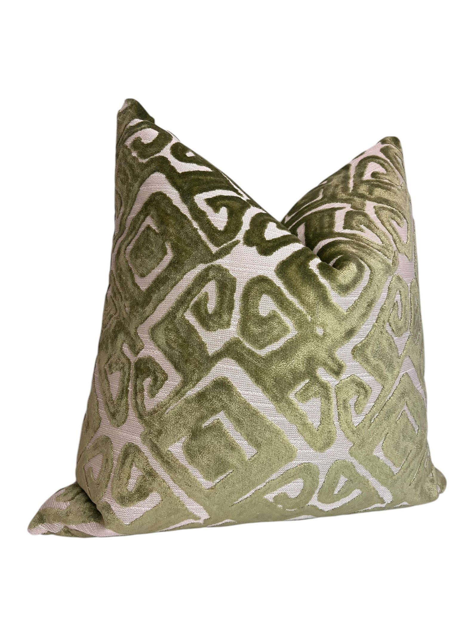 Chartreuse Green Designer Cut Velvet Throw Pillow Cover Green Velvet ...