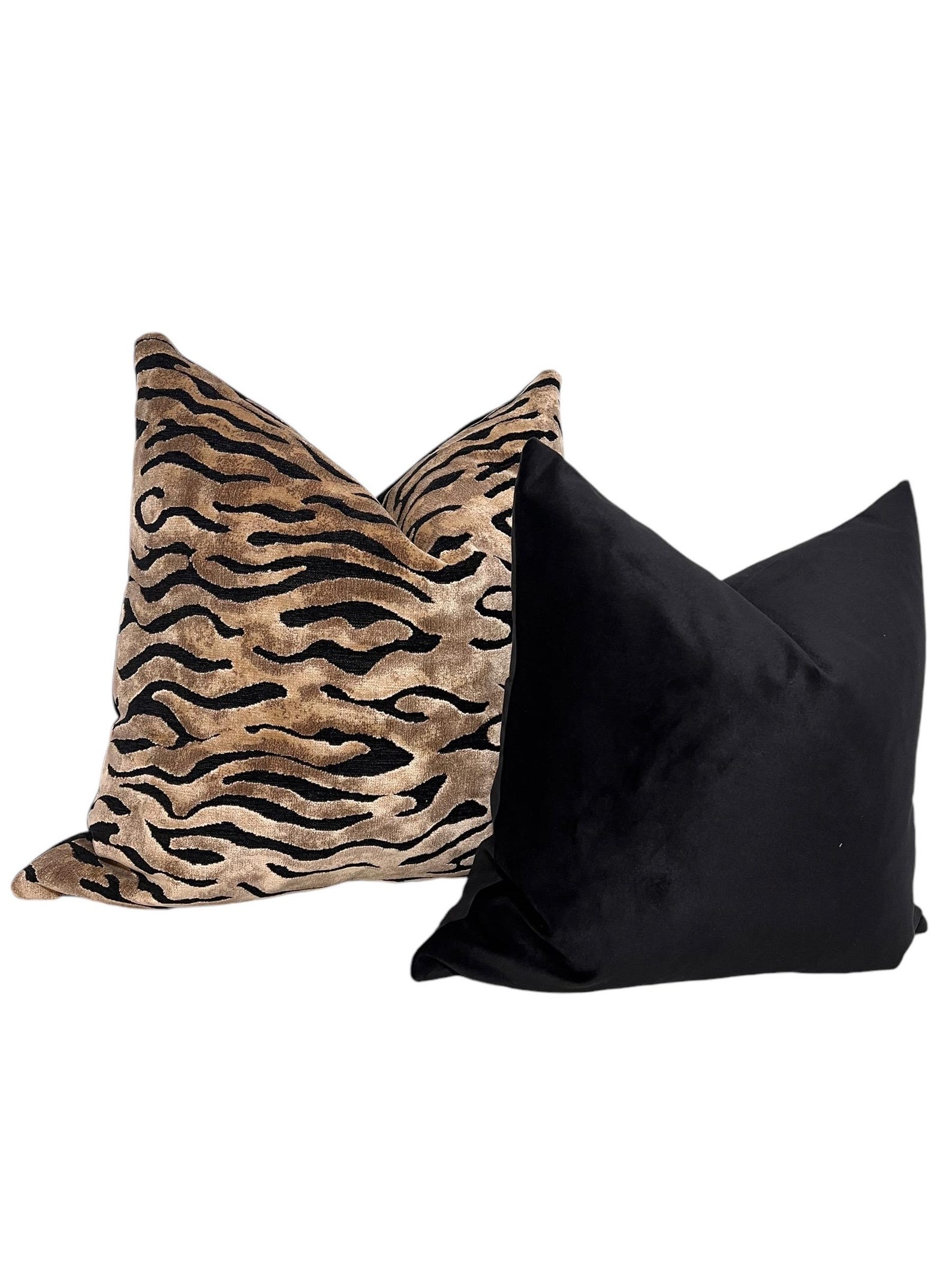 Zebra Print Velvet Pillow Cover, Handmade Safari Throw Pillow - Etsy