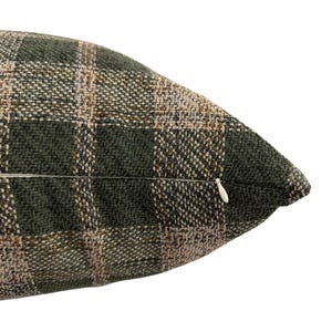 Green Plaid Pillow Cover, Hunter Green Tartan Throw Pillow, Cozy Fall ...