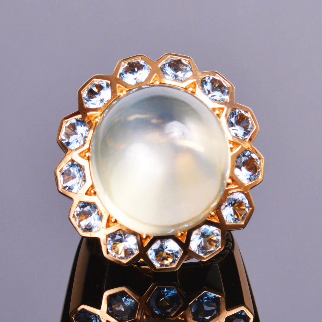 Moonstone and Aquamarine John Hardy Ring - Etsy
