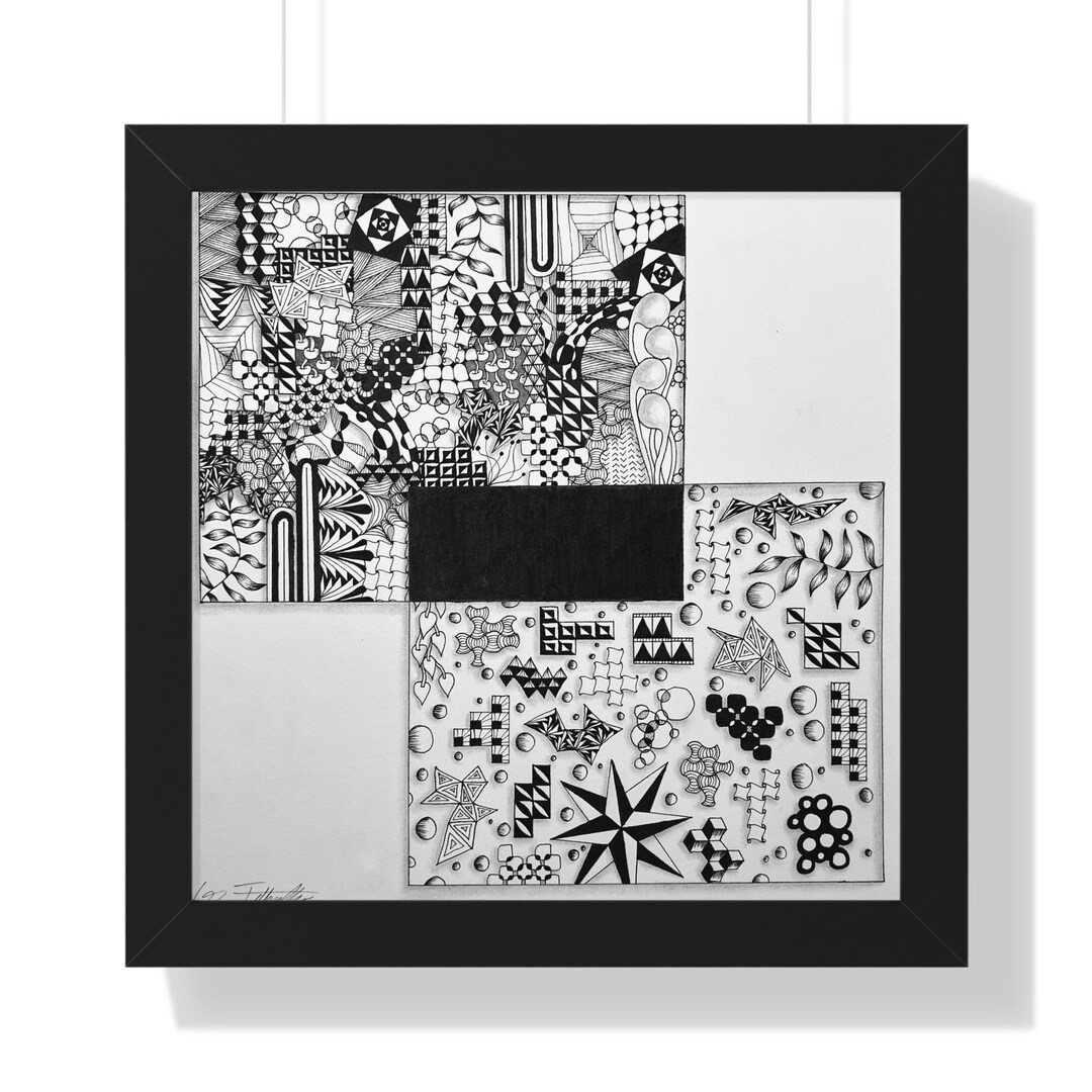Original Zentangle Framed Art Print - Etsy