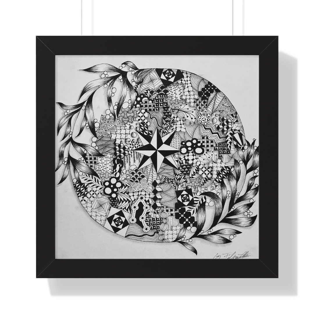 Original Zentangle Framed Art Print - Etsy