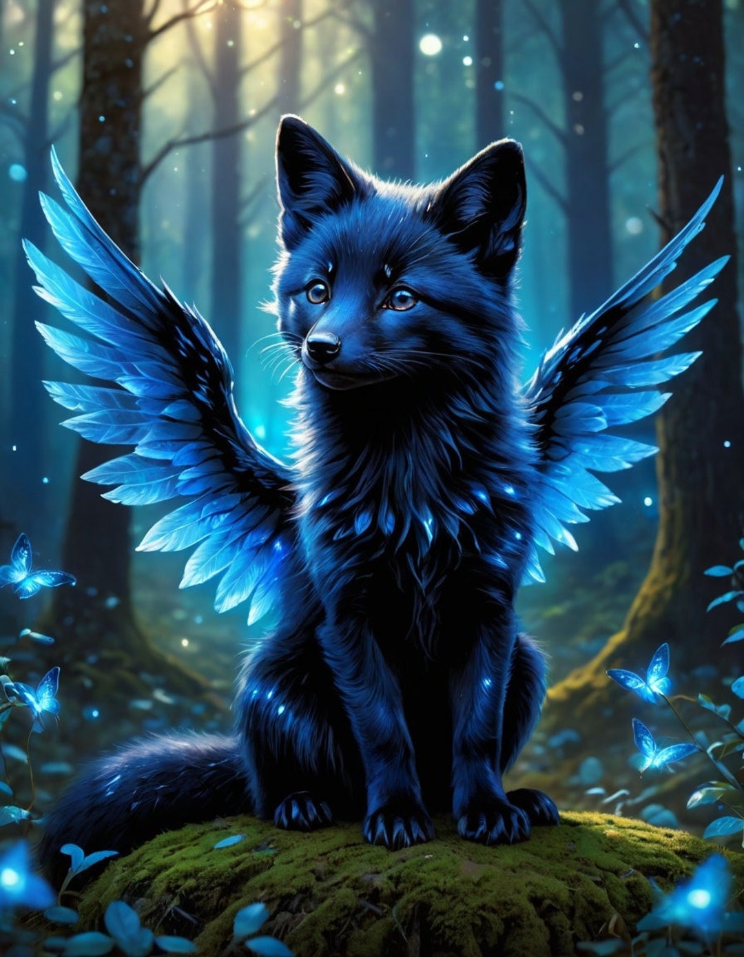 Fox Kit Familiar, Fox Spirit, Vulpine Guide, Winged Fox, Companion ...
