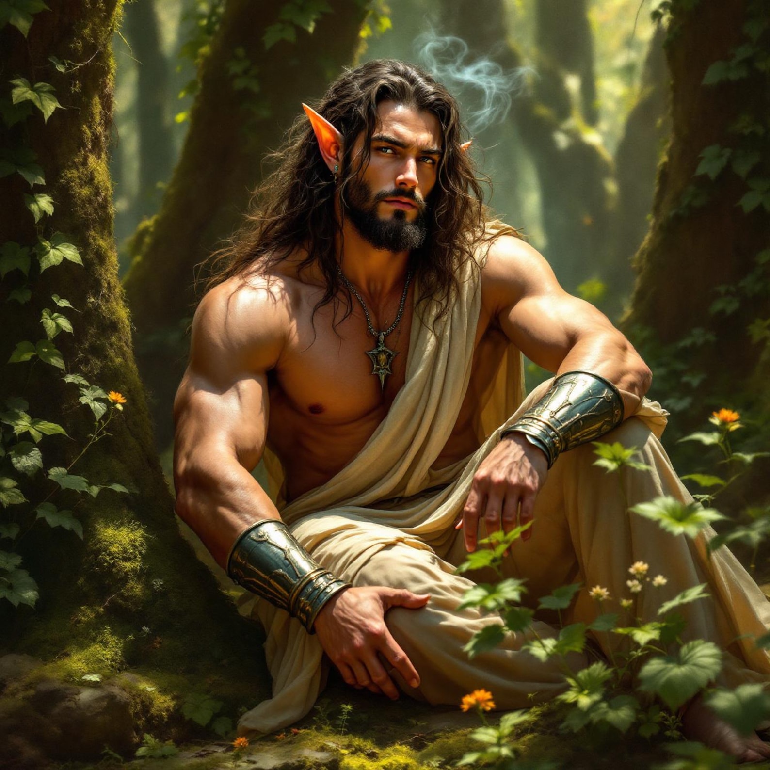 Elf Druid Spirit Companion, Forest Nature Spirit, Gaelic Earth Guardian ...