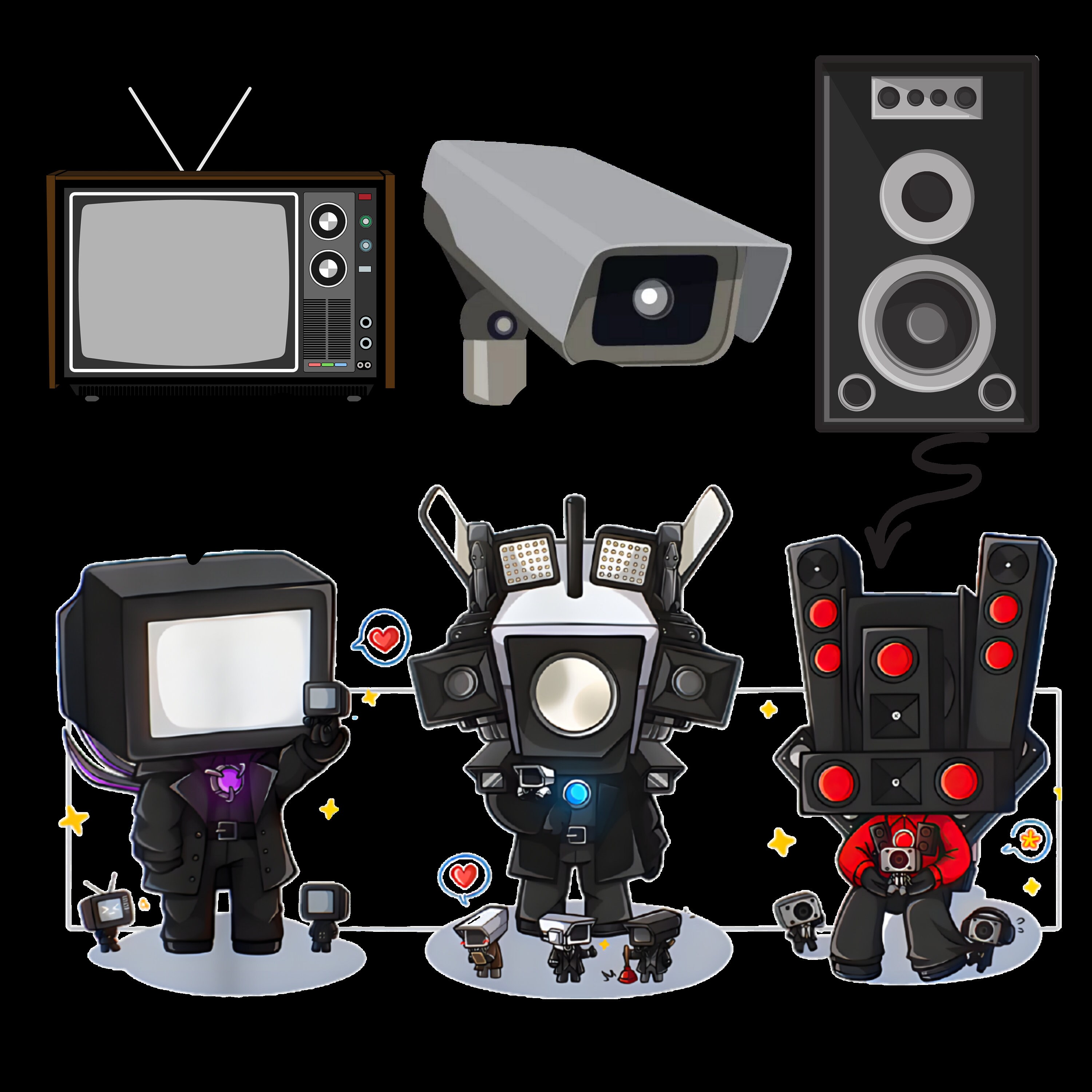 5 piezas x PNG Skibidi man Team, Titan Boss, Skibidi Party, Toilet man ...