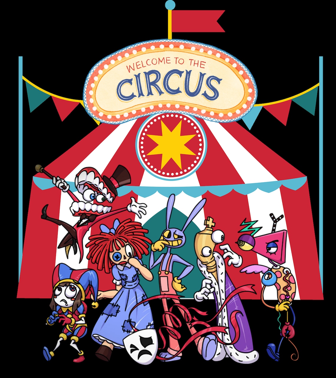 5 Pcs X PNG Digital Circus, Circus Funny, Digital Cartoon, Pomni ...