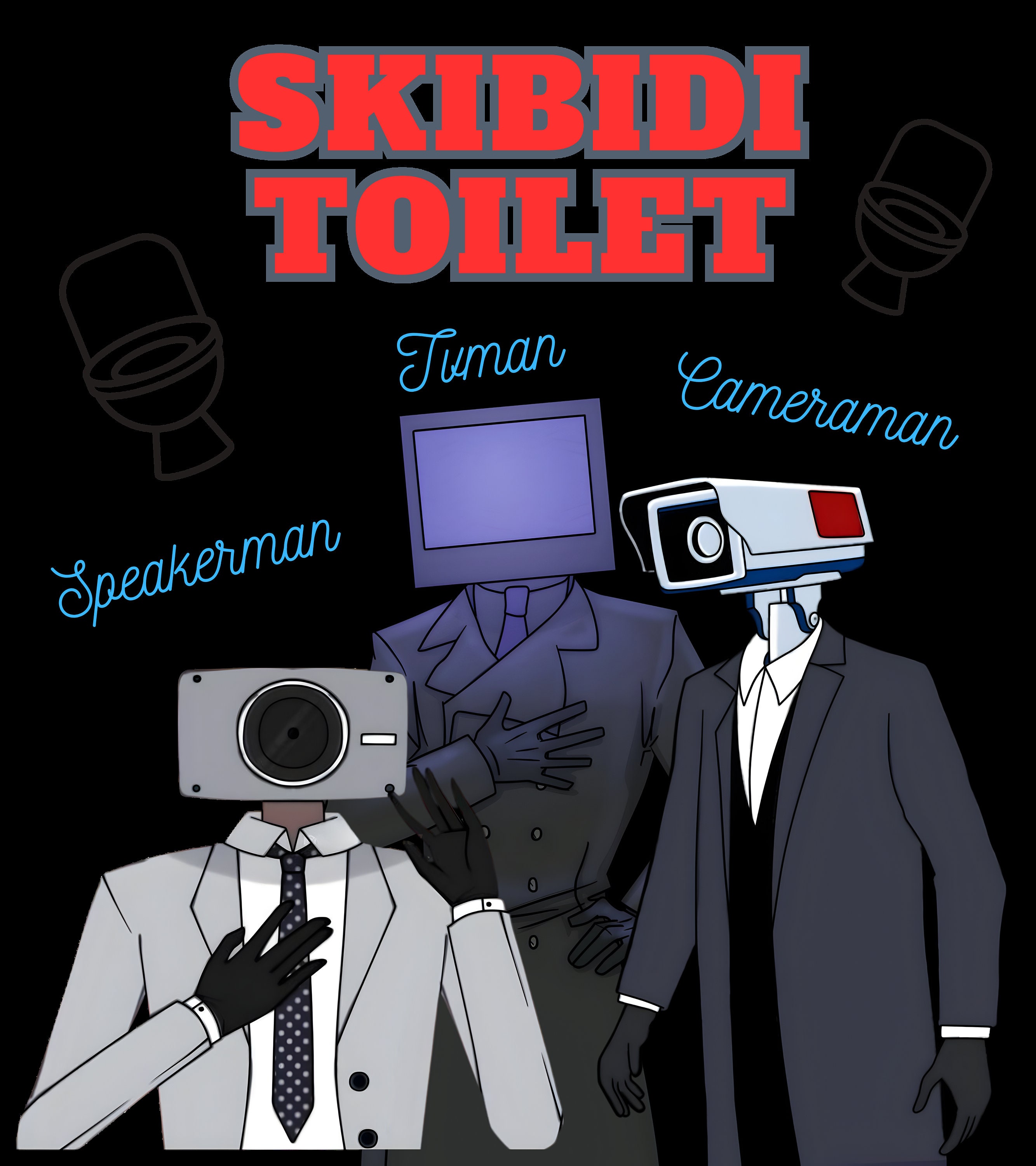 5 piezas x PNG Skibidi man Team, Titan Boss, Skibidi Party, Toilet man ...