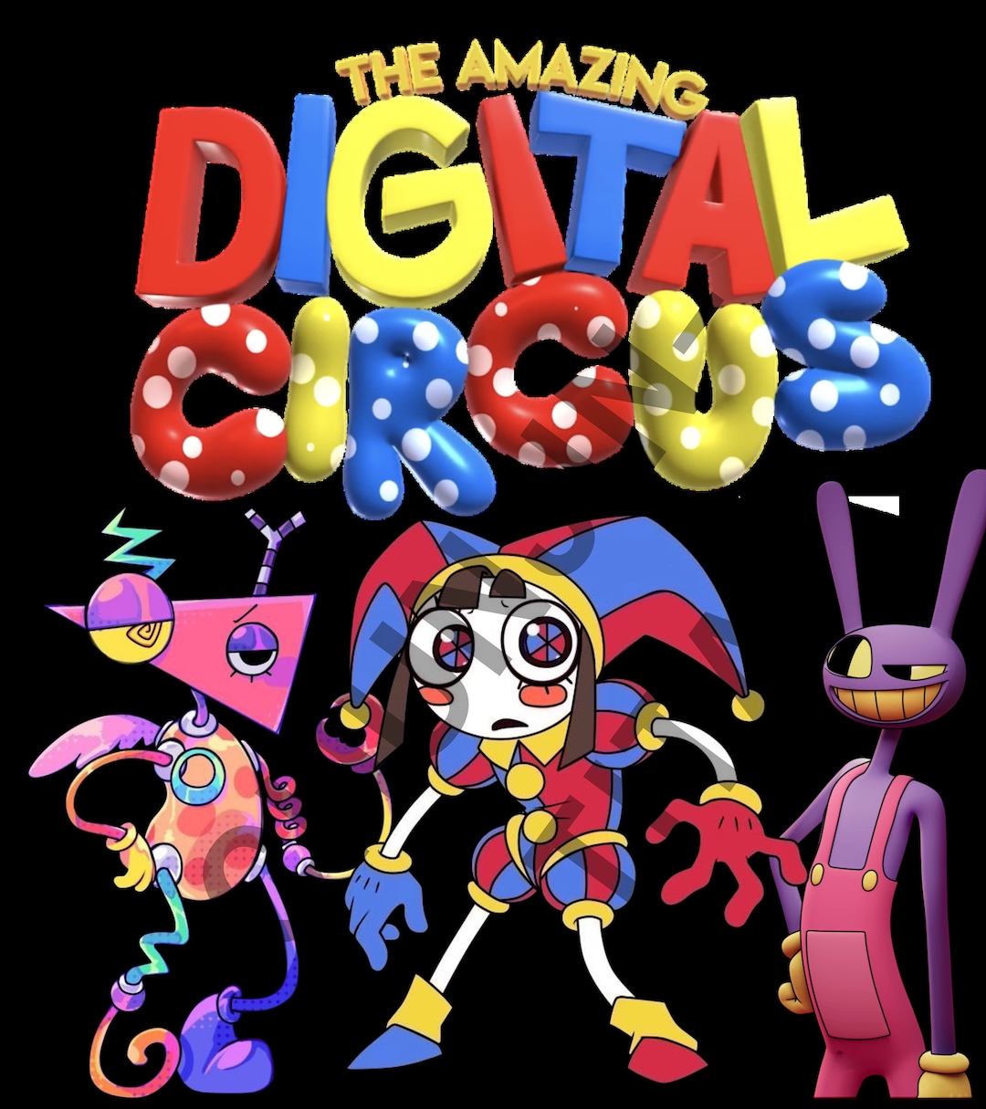 Bundles 5 Pcs X PNG Digital Circus, Digital Cartoon, Party Set, Pomni ...