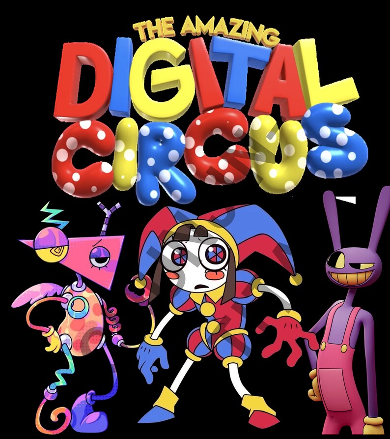 Bundles 5 Pcs X PNG Digital Circus, Digital Cartoon, Party Set, Pomni ...